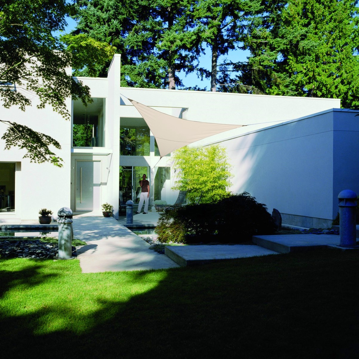 Lona parasol impermeable triangular - arena : venta Lona parasol ...